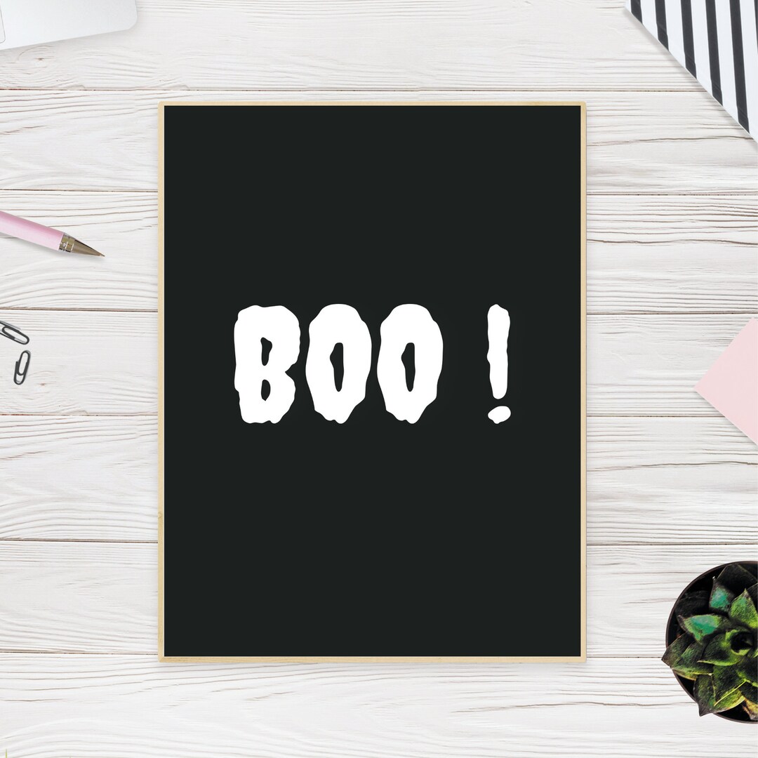 Boo Prints, Boo Halloween Printable, Funny Halloween Printable Wall Art ...