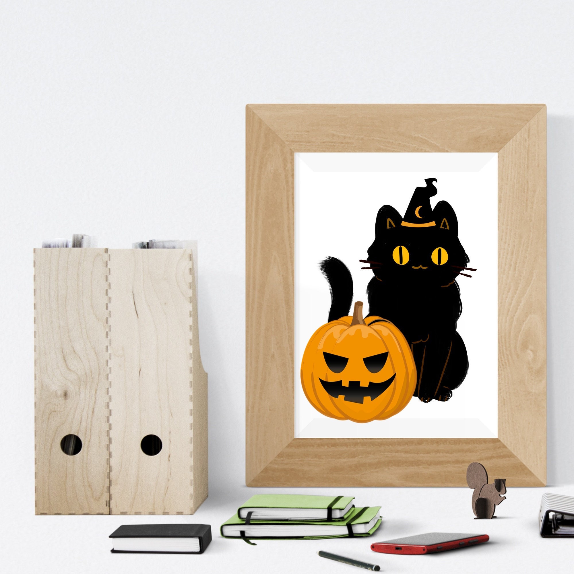 Printable Halloween Decor / Halloween Poster / Halloween Cat and ...