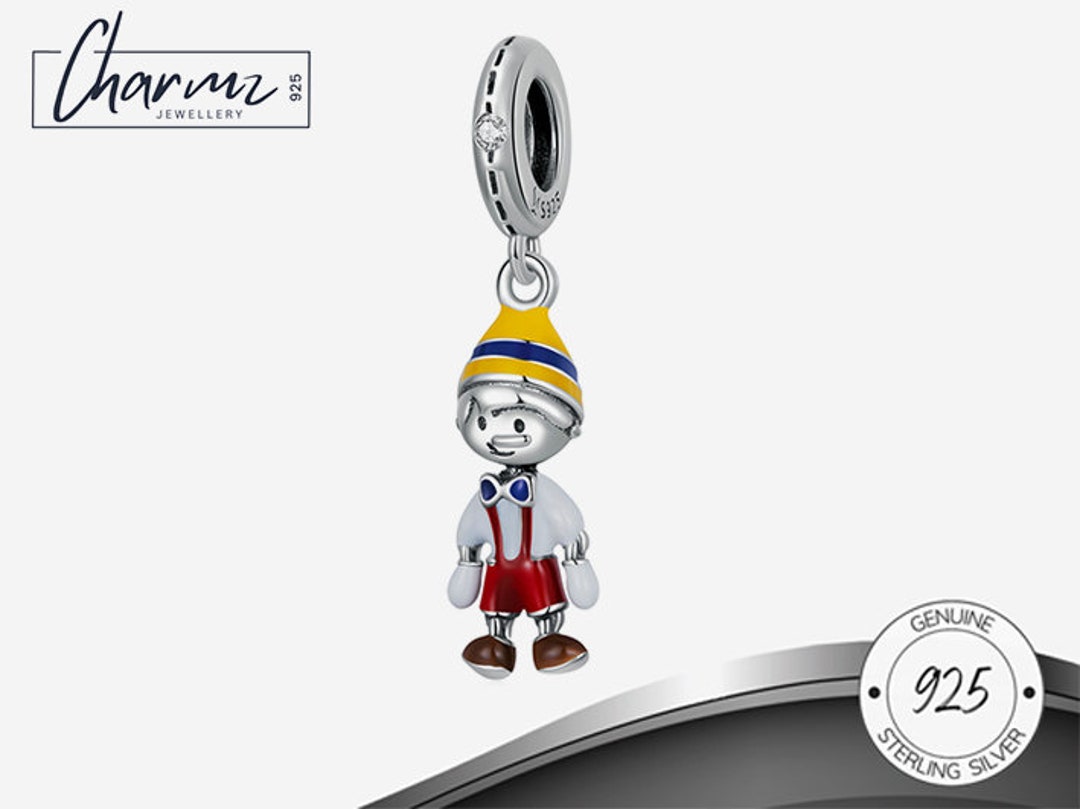 925 Silver Pinocchio Bracelet Charm, Puppet Dangle Charm, Disney ...