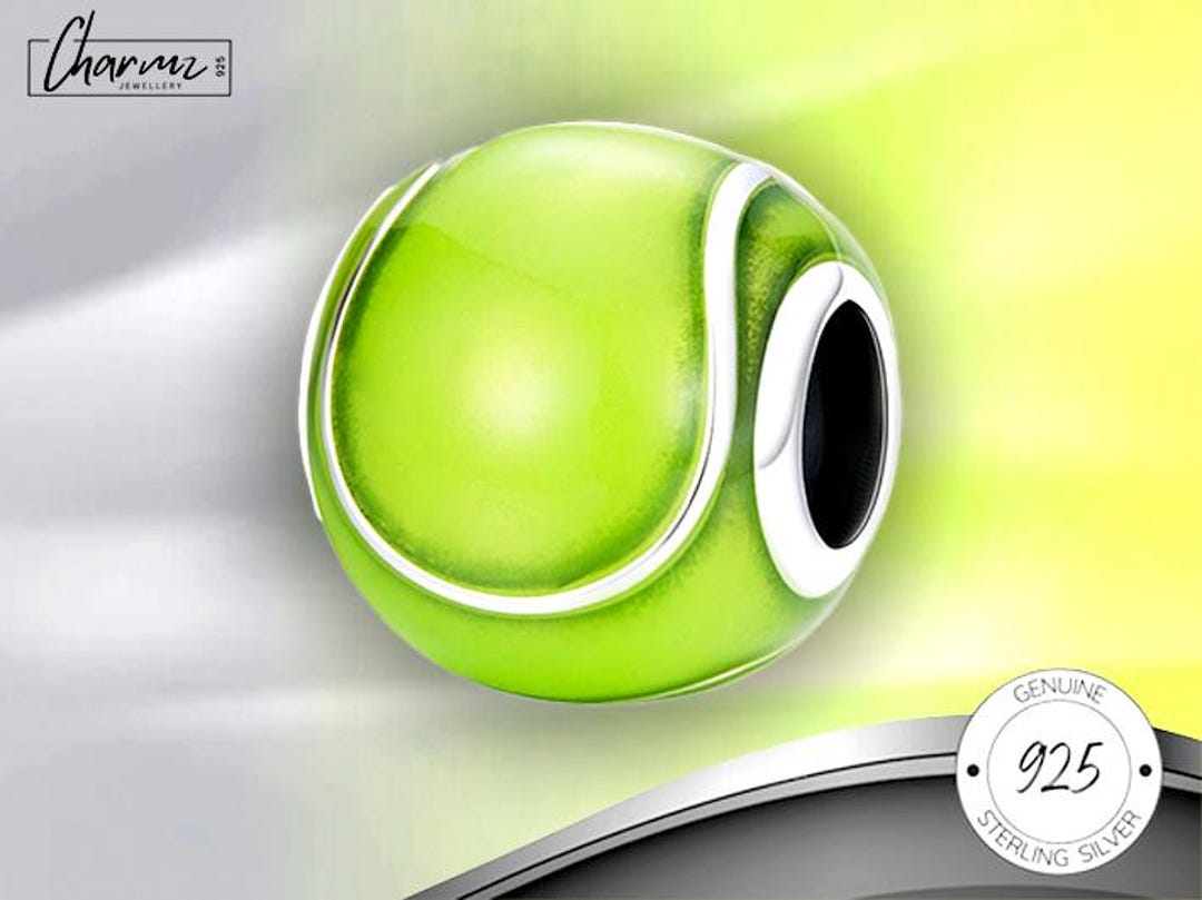 925S Yellow Tennis Ball Bracelet Charm, Tennis Player Jewellery ...
