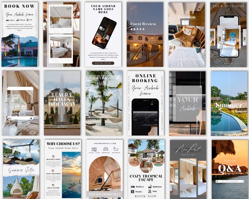 Super Host Airbnb IG Bundle: 45 Canva Instagram Story Templates for ...