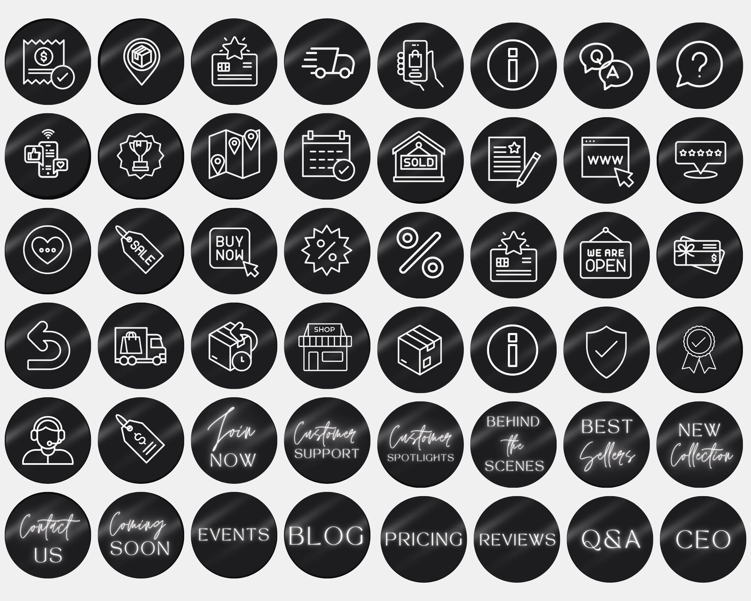 Luxury Branding Aesthetic Icon Pack - Minimalist Logo Website Blog Shop ...