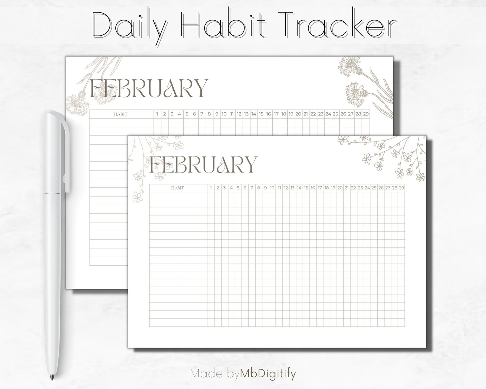 Daily Habit Tracker Printable Tracker Instant Download - Etsy