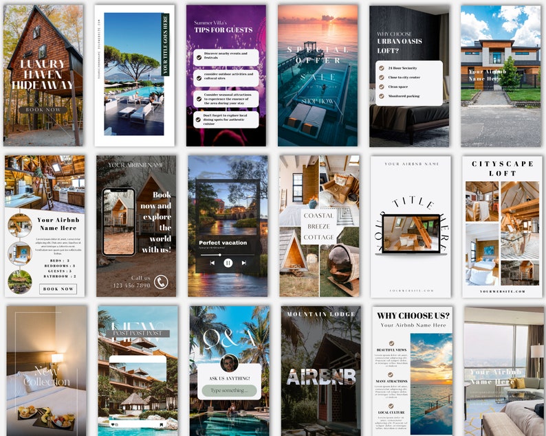 Super Host Airbnb IG Bundle: 45 Canva Instagram Story Templates for ...