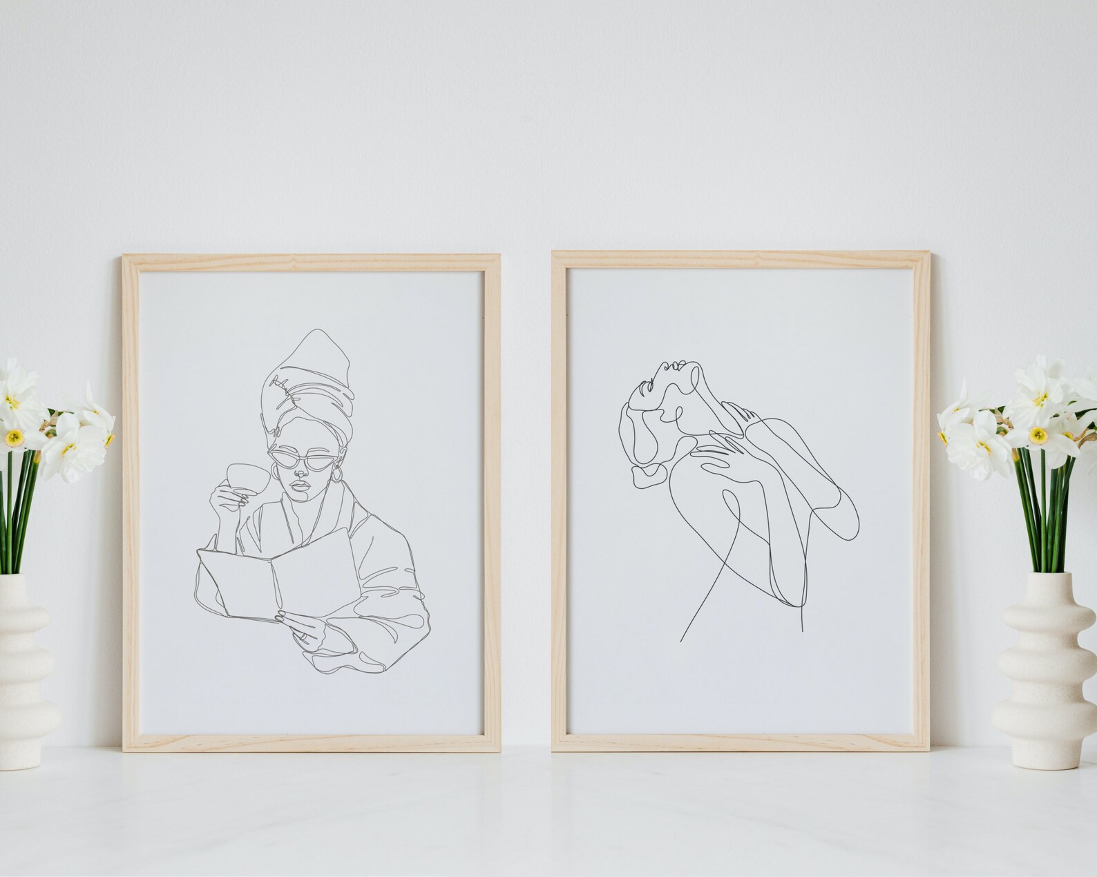 Feminale Wall Art Women Body Outline Wall Art Set of 2 Instant Download ...