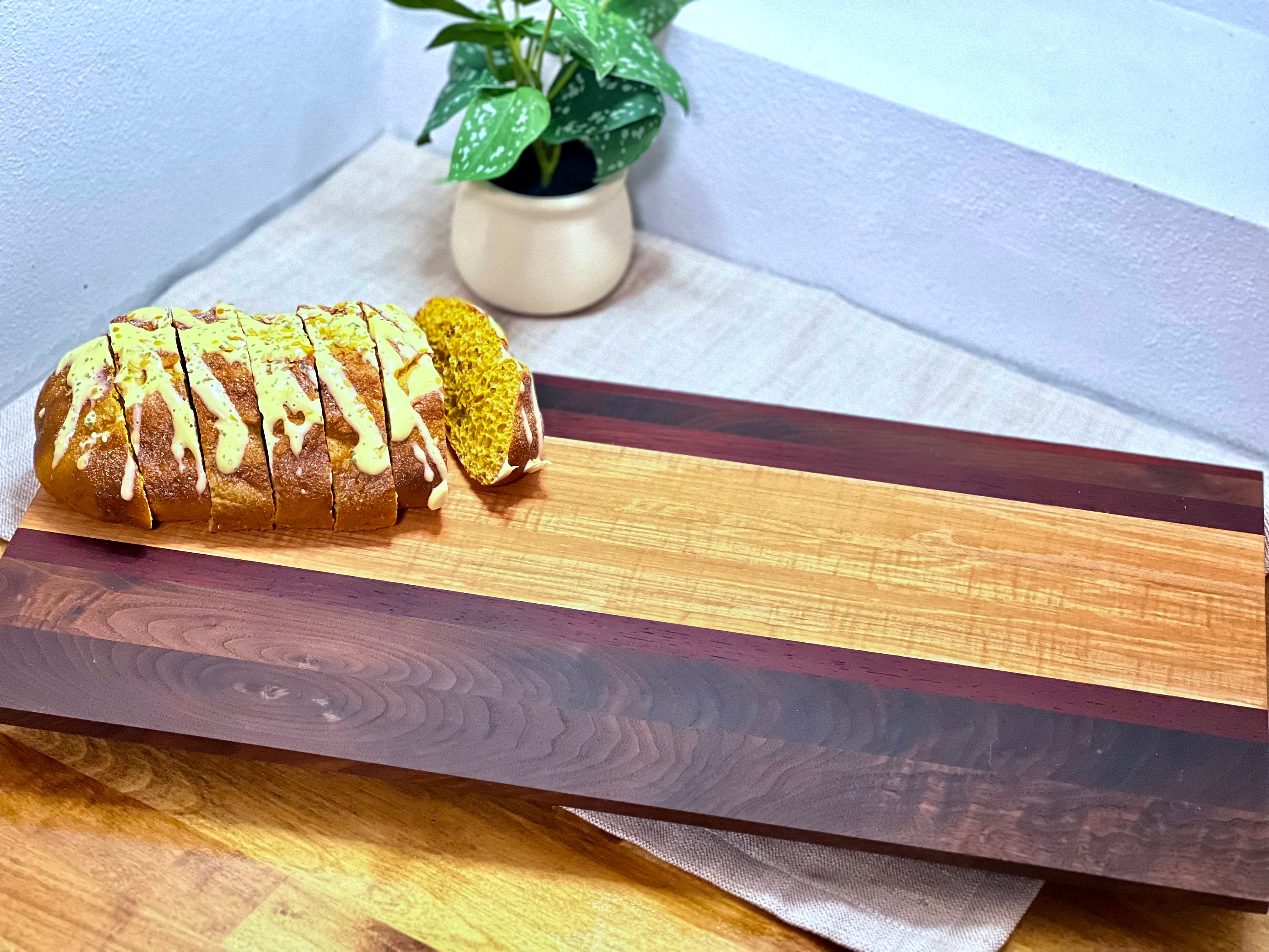 Handmade Wood Cutting Board: Walnut, Maple, and Padauk Edge Grain ...