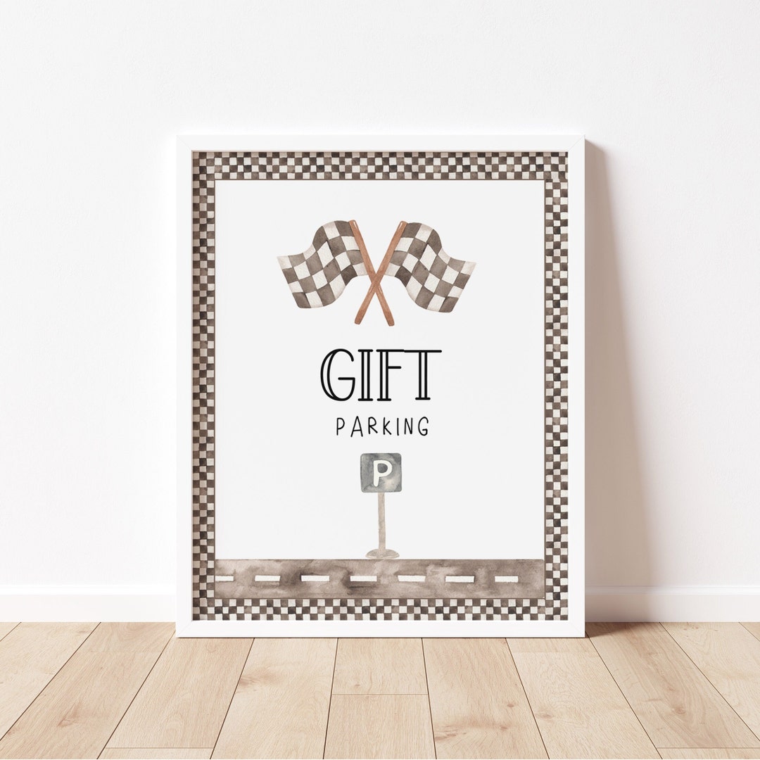 Race Car Birthday Favor Sign, Birthday Party Sign, Vintatge Car, Any ...