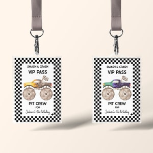 Monster Jam Pit Crew VIP Pass, Monster Truck Birthday, Truck Party Boy ...