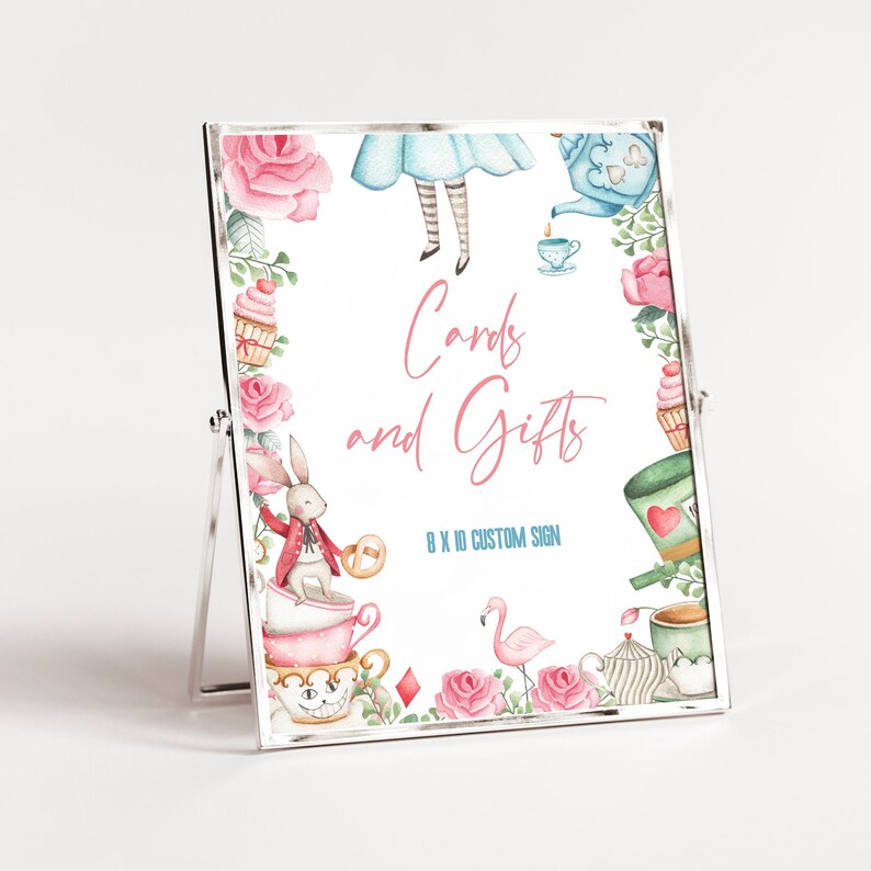 Editable Alice in Wonderland Table Sign Onederland Welcome - Etsy