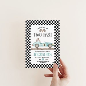 Race Car Gable Box TWO FAST Birthday Race Car Favor Sign Label Race Car ...