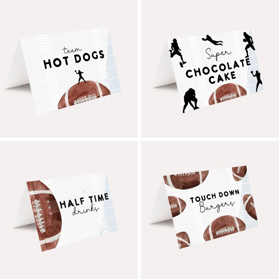 Editable Football Birthday Food Tents Labels Birthday Football Party ...