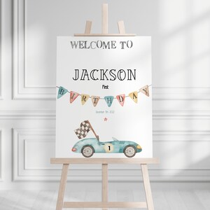 Race Car Party Sign, Pit Stop Table Sign, Fast One, Pit Stop Table Sign ...