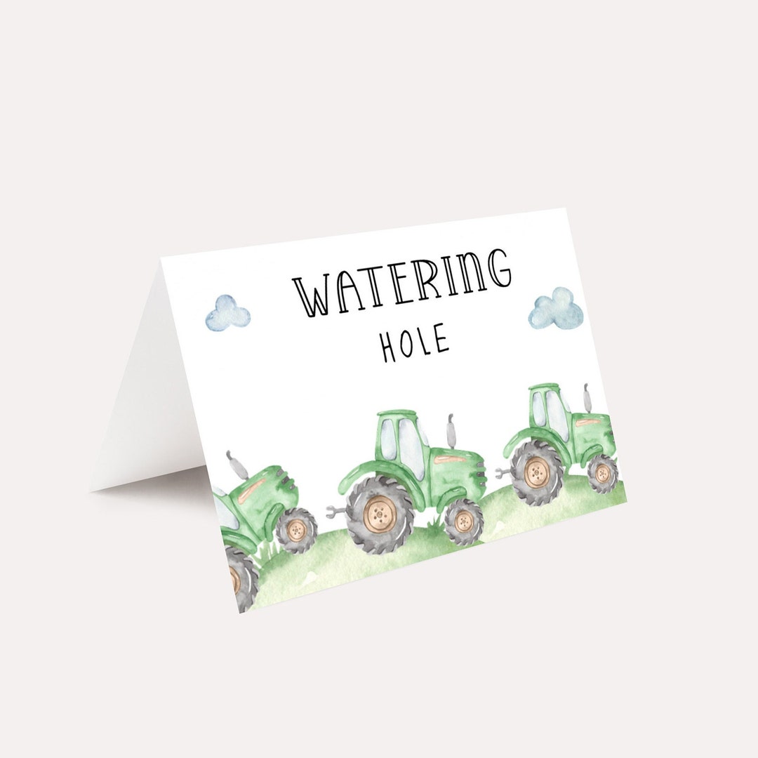 Green Tractor Food Tent Labels, Party Food Tent, Tractor Food Labels ...