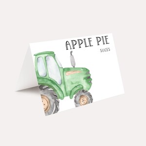 Green Tractor Food Tent Labels, Party Food Tent, Tractor Food Labels ...