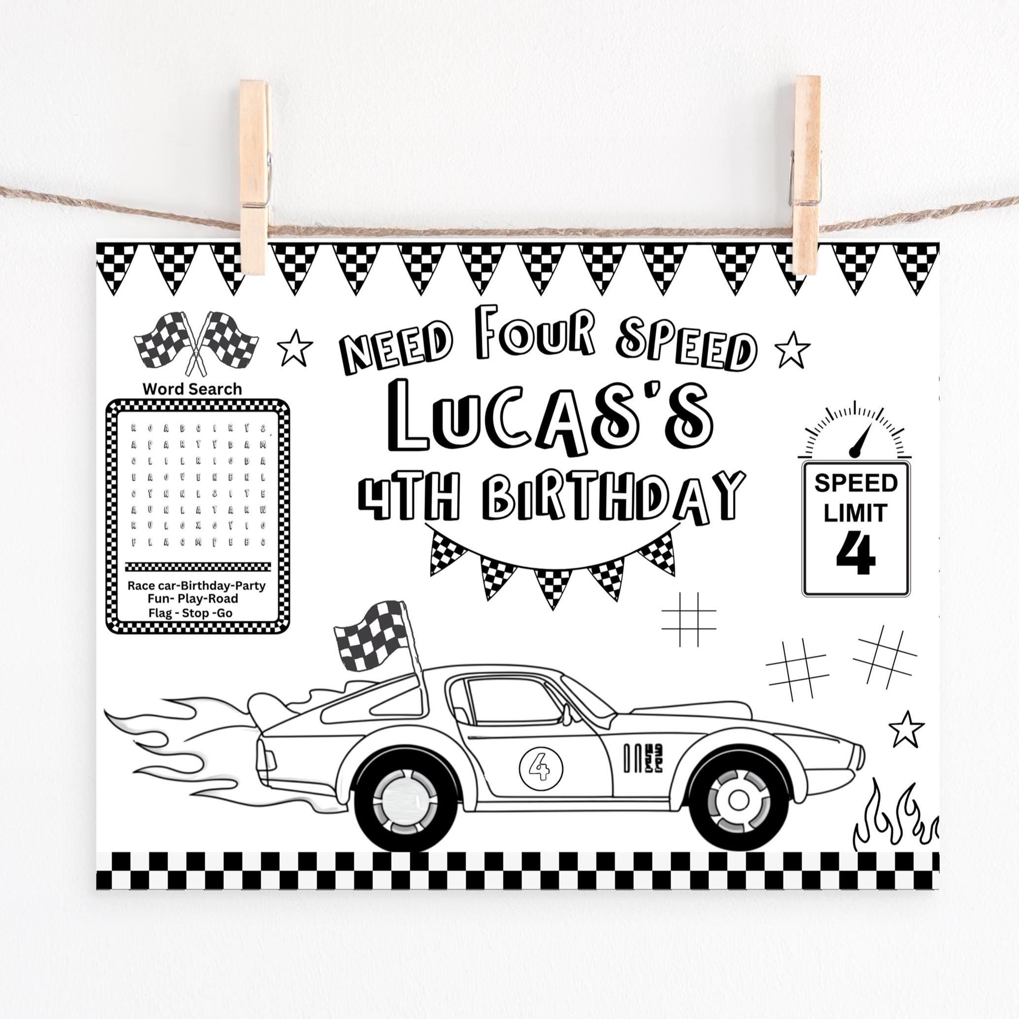 Editable Race Car Party Signs: Pit Stop, Refueling Station (digital ...