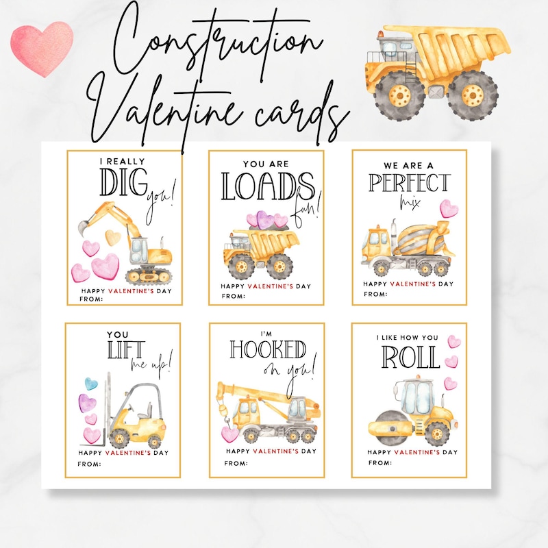 Construction Valentine - Etsy