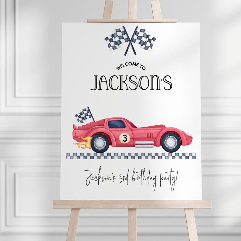 Editable Race Car Party Signs: Pit Stop, Fuel Station (digital Download ...