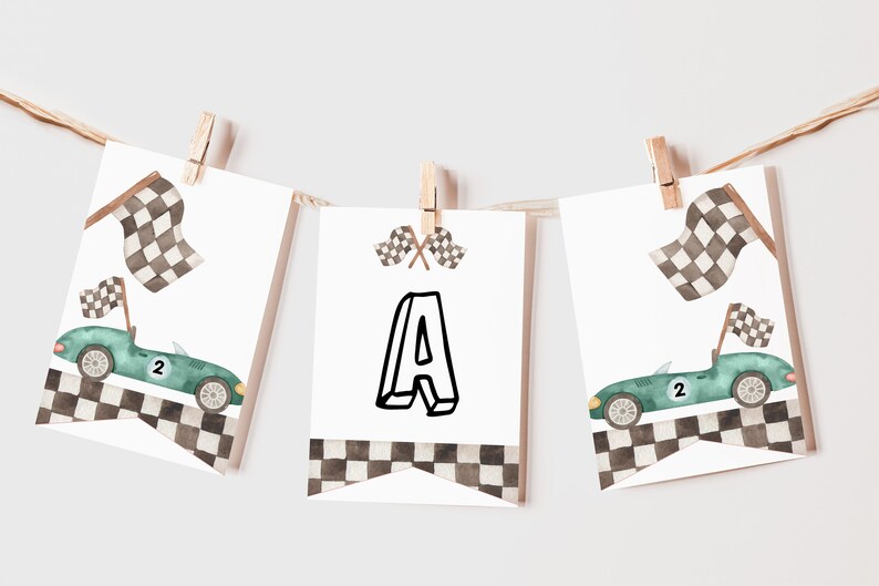 Race Car First Birthday Milestone Poster: Green, Editable Template ...