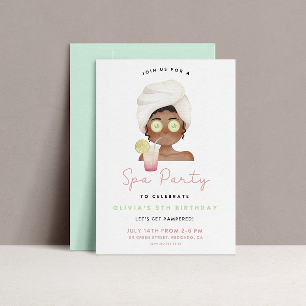 Spa Party Invitation - Etsy