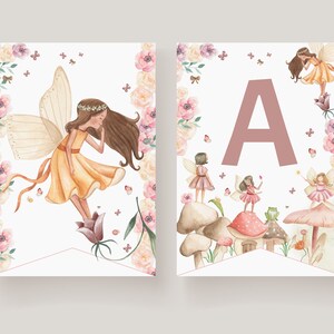 Editable Fairy Birthday Banner Princess Party Enchanted Fairy ...