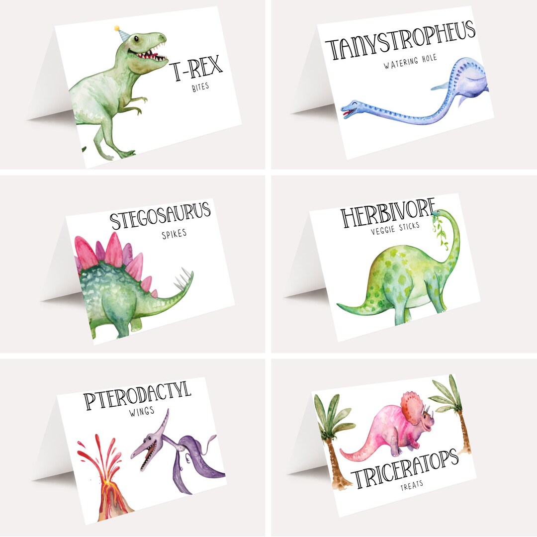 Dinosaur Food Tents, Editable Dino Food Labels, Dino Birthday, Dino ...
