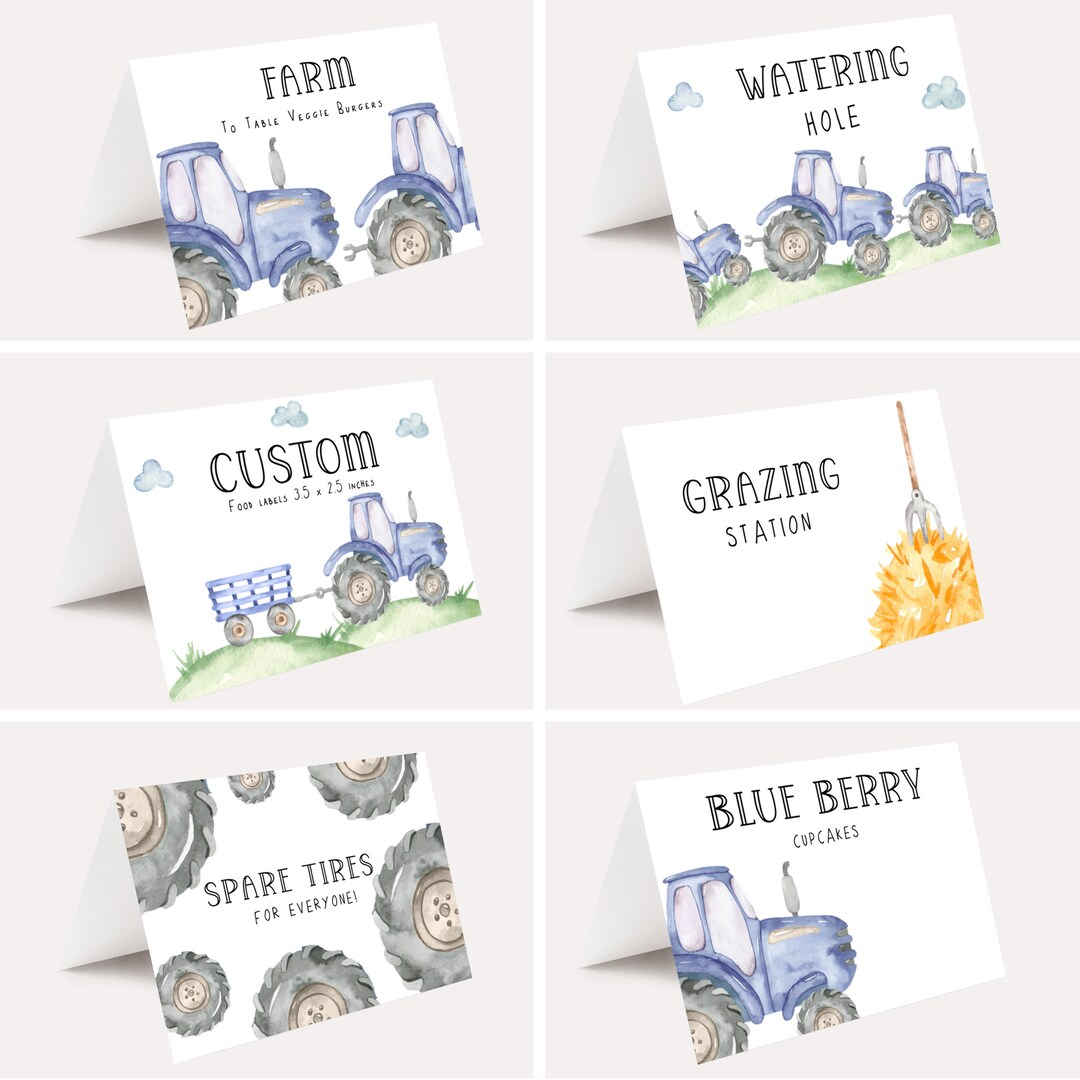Blue Tractor Food Tent Bundle, Tractor Food Tent, Tractor Food Label ...