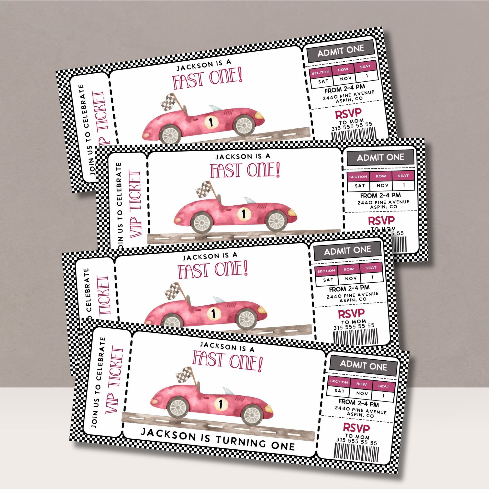 Race Car Party Signs: Pit Stop, Refueling Station, Speed Limit, Checked ...