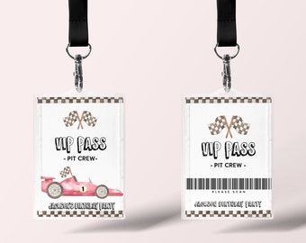 Race Car Birthday VIP Pass Pit Crew Passes Racing Birthday - Etsy