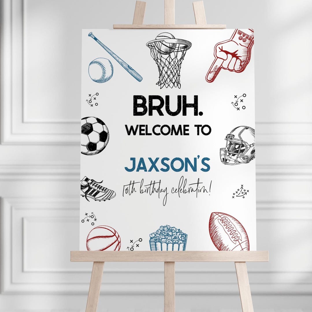Editable Sports Welcome Sign: Printable Bruh Banner Decor (digital ...