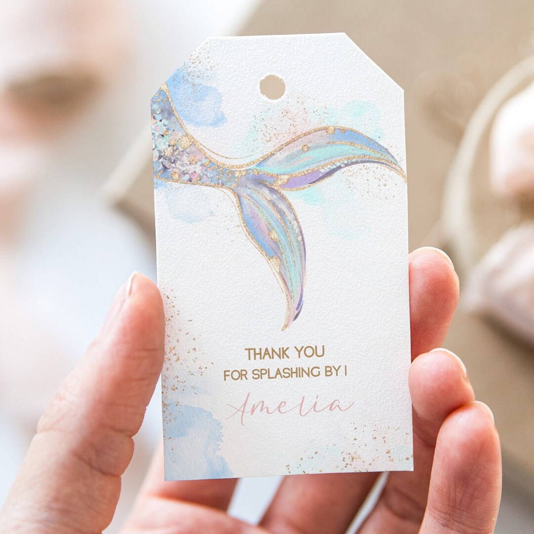Mermaid Birthday Thank You Tag, Mermaid Favor Tag, Mermaid Birthday ...