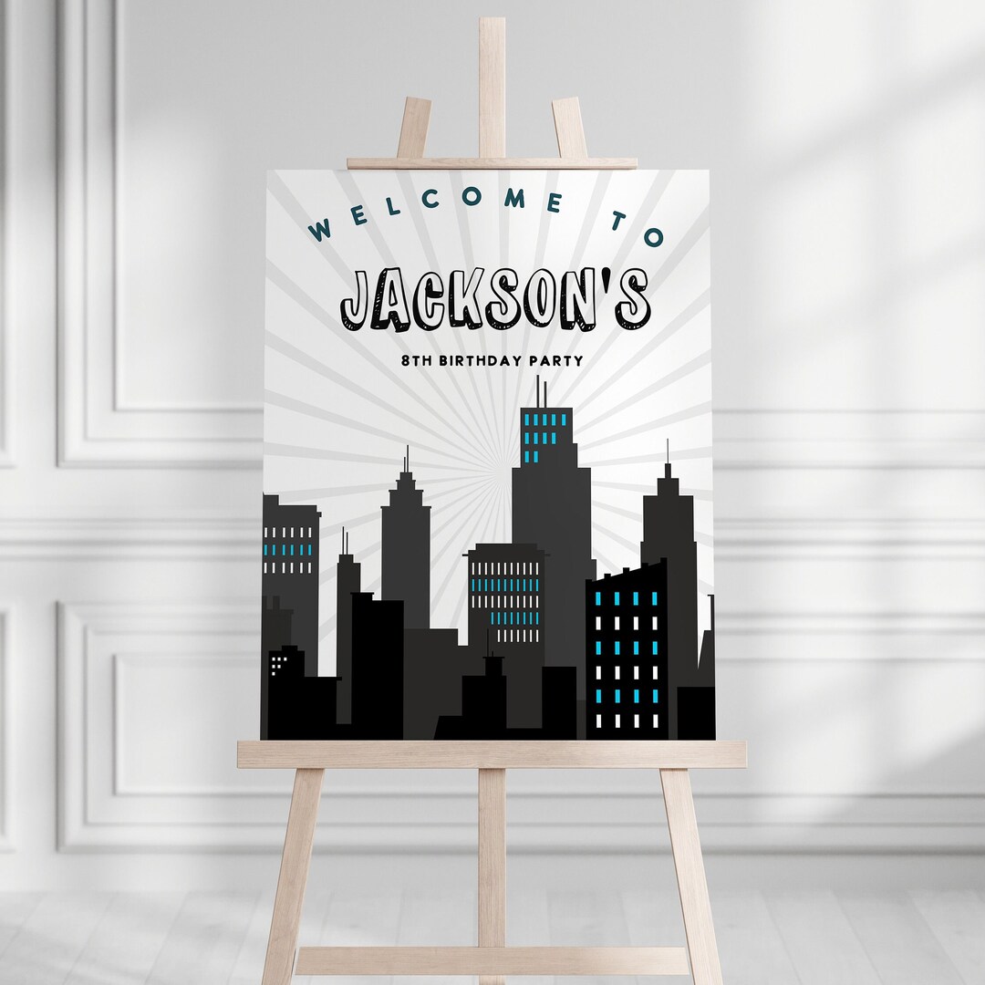Superhero Birthday Welcome Sign, Superhero Welcome Poster, Any Age ...