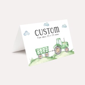 Green Tractor Food Tent Labels, Party Food Tent, Tractor Food Labels ...