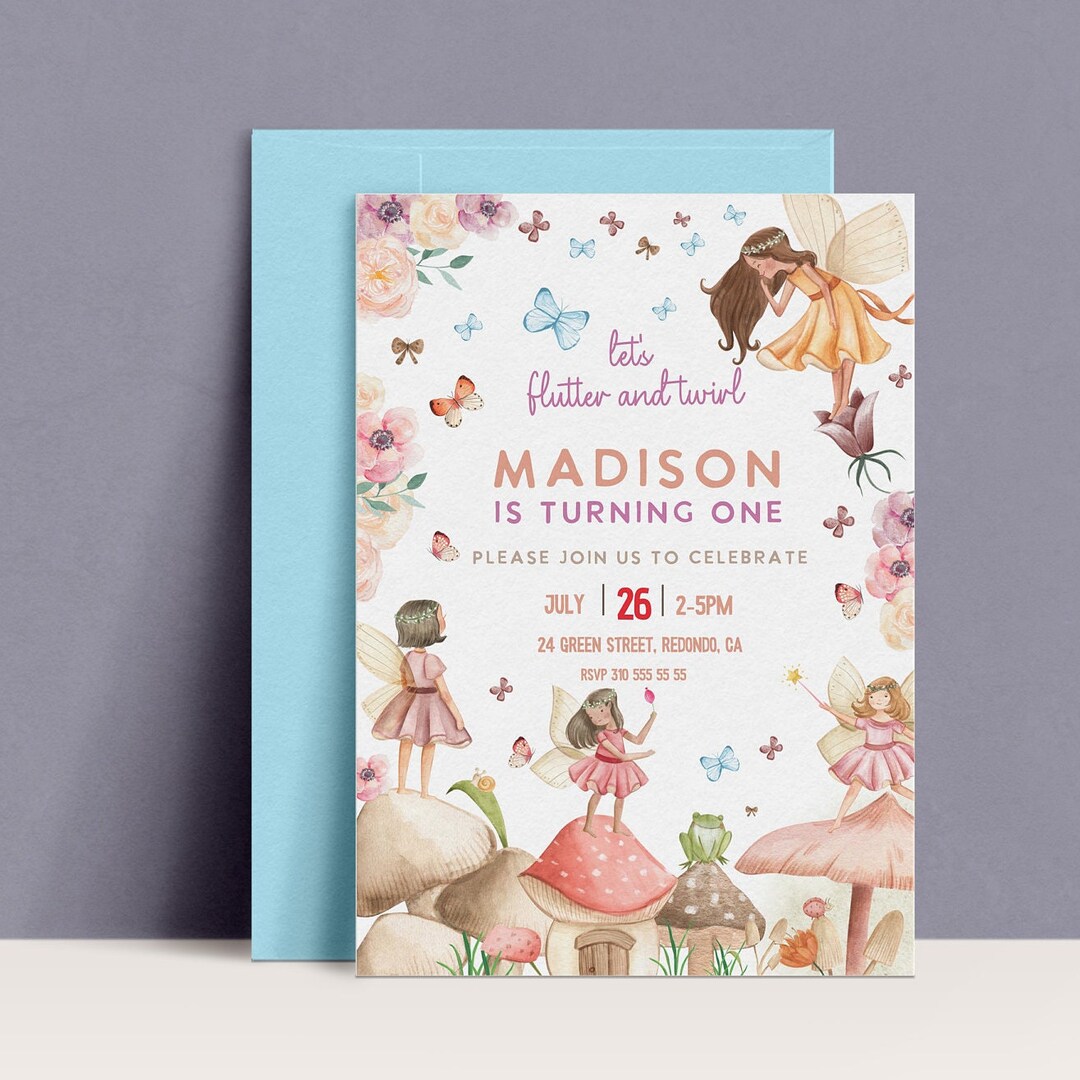 Fairy Birthday Invitation, Any Age, Invitation for Girls, Fairy Party ...