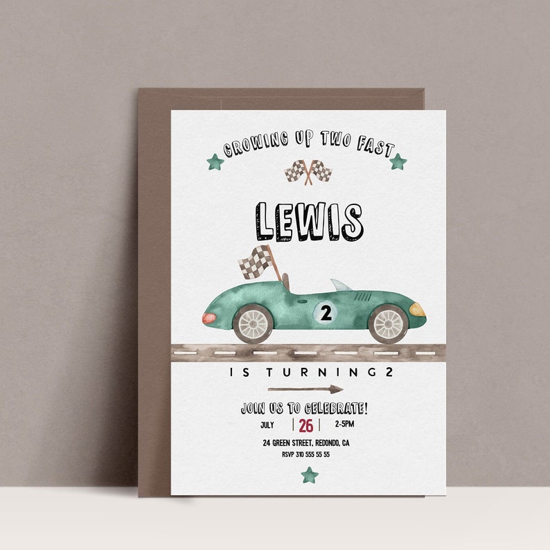 Race Car First Birthday Milestone Poster: Green, Editable Template ...