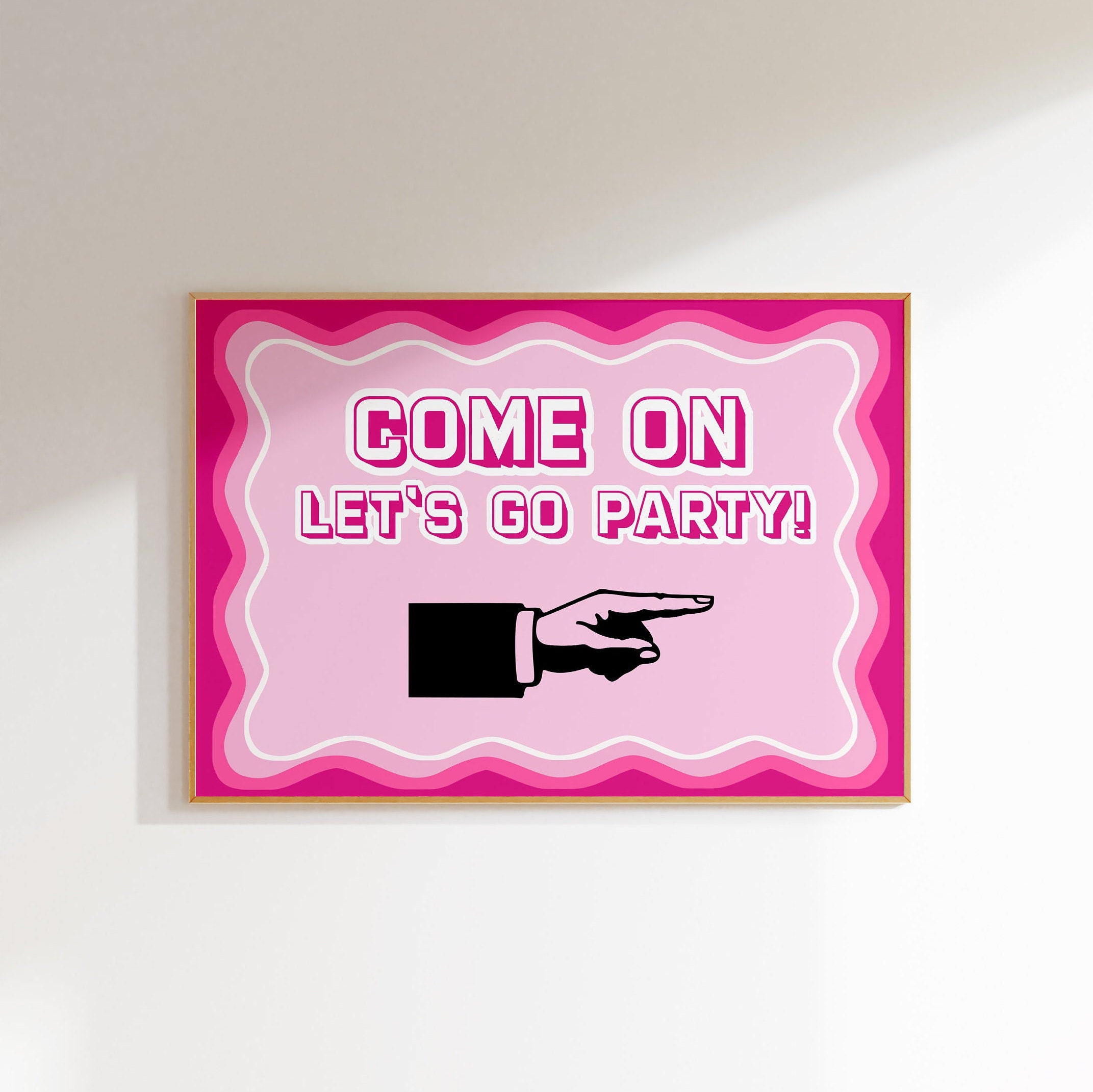 Pink Party Sign Lets Go Party Lets Party Girly Party Sign - Etsy
