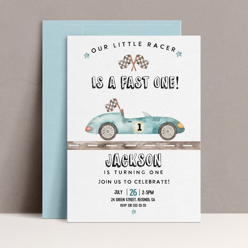 Race Car Birthday Cupcake Toppers 1st Birthday Fast One - Etsy