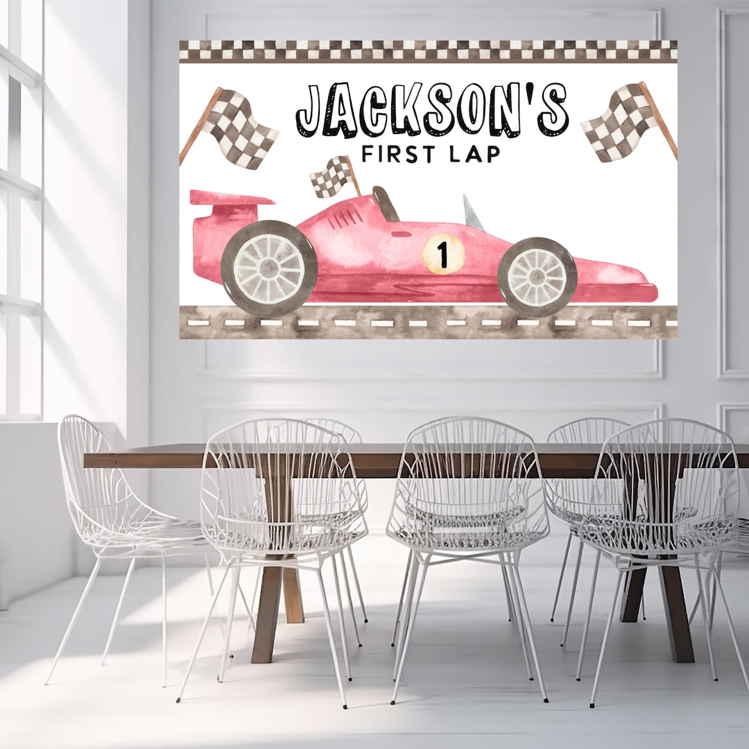 Race Car Backdrop, Race Car Background, Fast One Birthday, Car Birthday ...