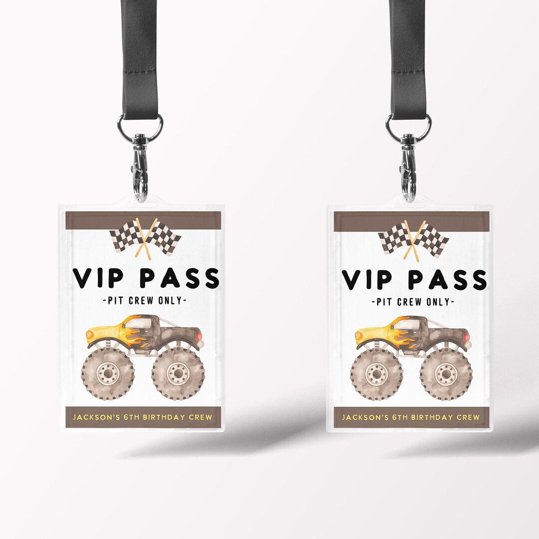 Monster Truck Vip Pit Crew Pass, Vip Pass, Any Age, Monster Truck ...
