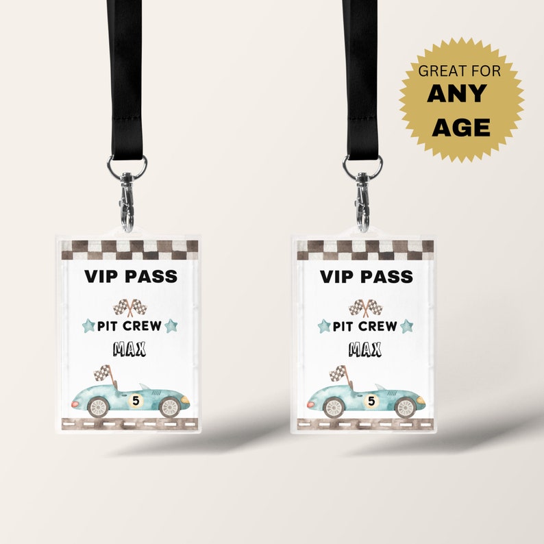 Race Car Birthday VIP Pit Crew Pass Pit Crew Race Car - Etsy