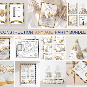 Construction Birthday Food Tent Labels: Editable Party Decor (digital ...