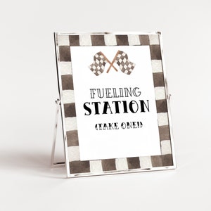 Race Car Party Sign, Pit Stop Table Sign, Fast One, Pit Stop Table Sign ...