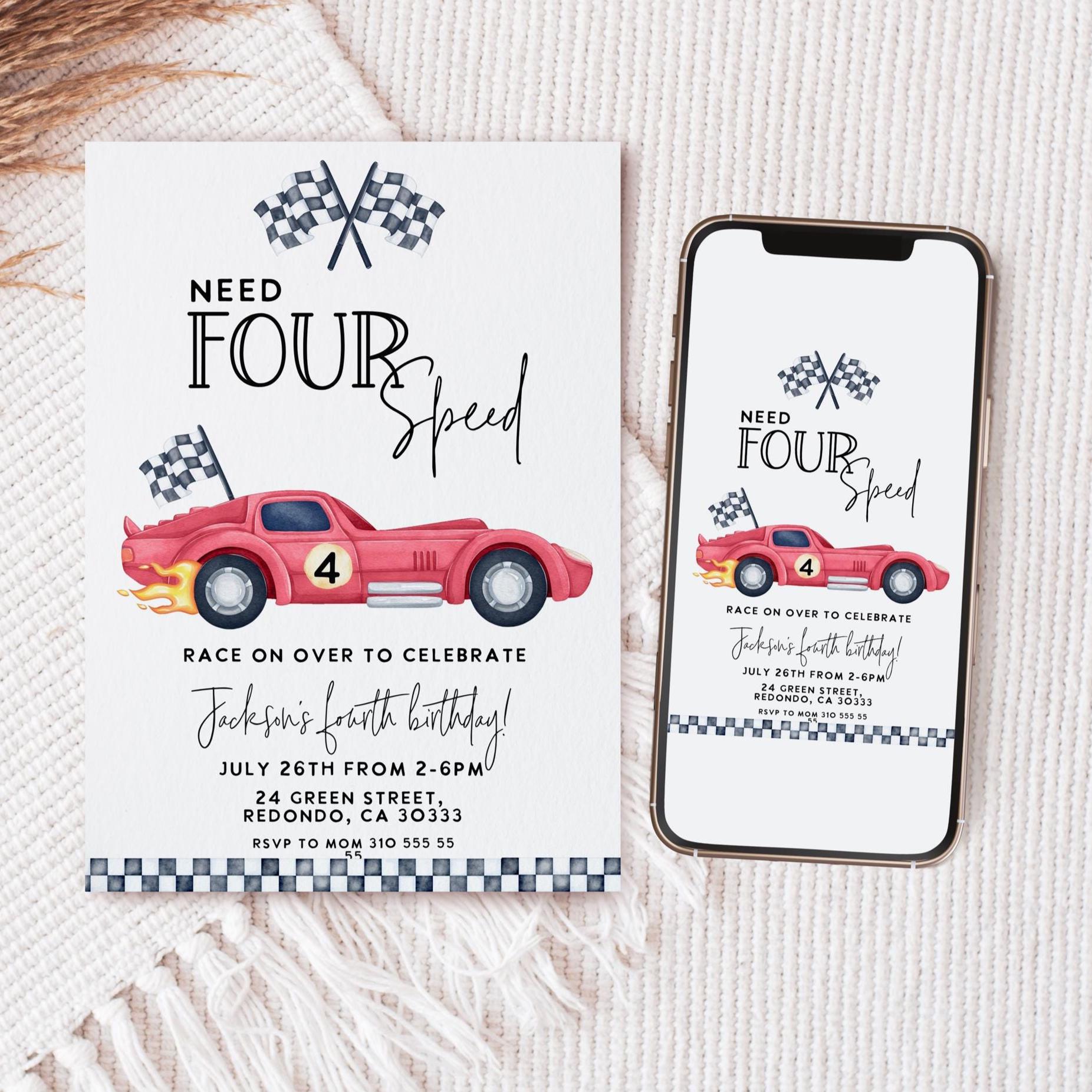 Editable Race Car Party Signs: Pit Stop, Refueling Station (digital ...