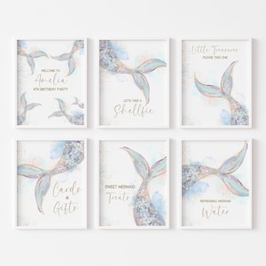 Editable Mermaid Milestone Board, Under the Sea Invite, Mermaid Party ...