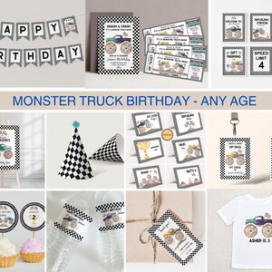Monster Truck Party Sign, Gift Parking Sign, Monster Truck Birthday ...