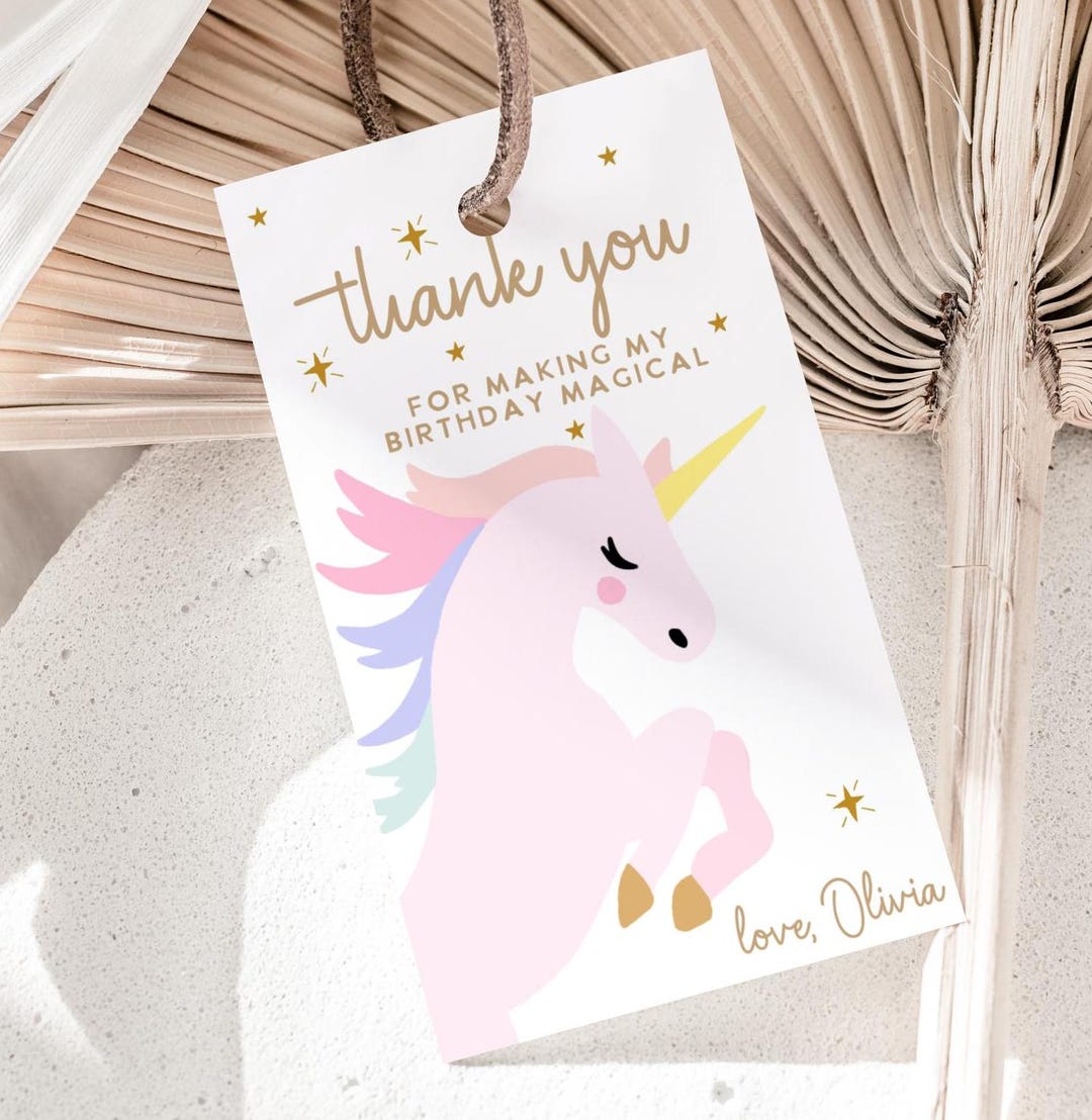 Unicorn Favor Tags, Unicorn Party, Unicorn Gift Tag, Magical Unicorn ...