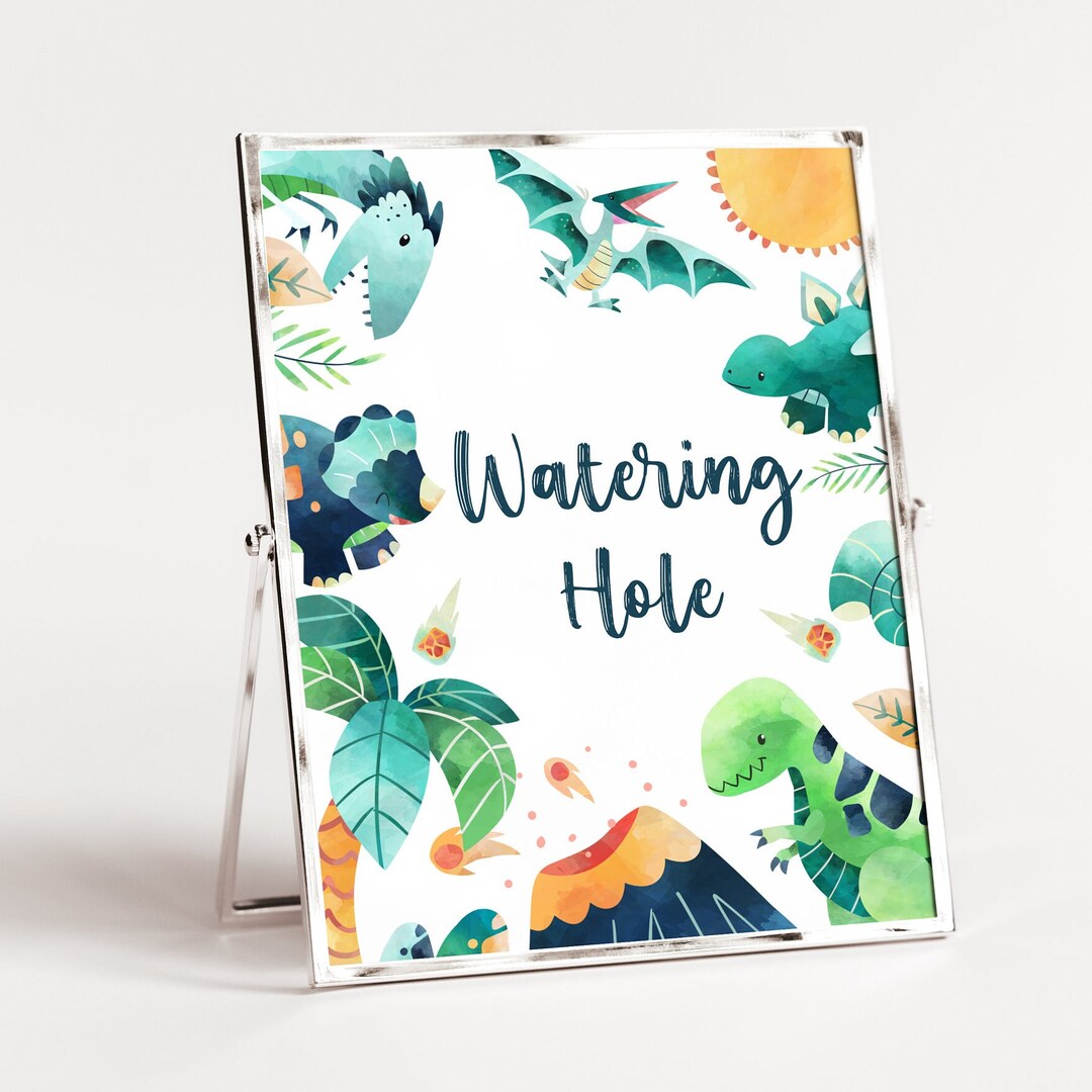 Editable Dinosaur Party Sign Dino Dig Party Dinosaur Birthday Sign ...