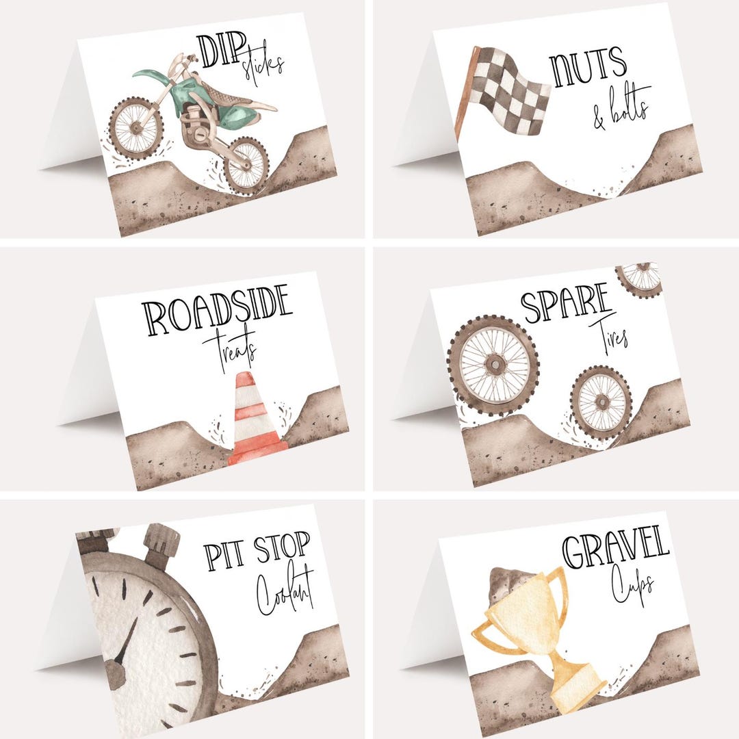 Green Dirt Bike Food Tent Labels, Dirt Bike Food Labels, Coolant, Pit ...