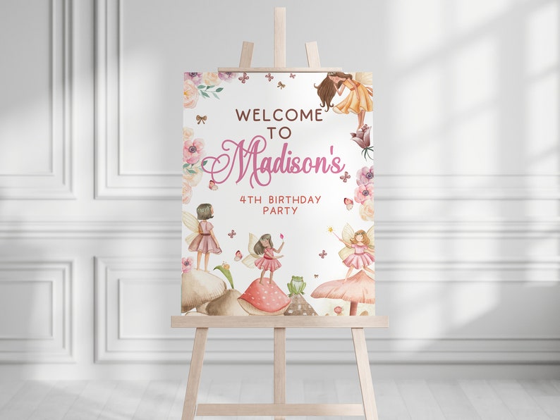 Editable Fairy Birthday Banner Princess Party Enchanted - Etsy