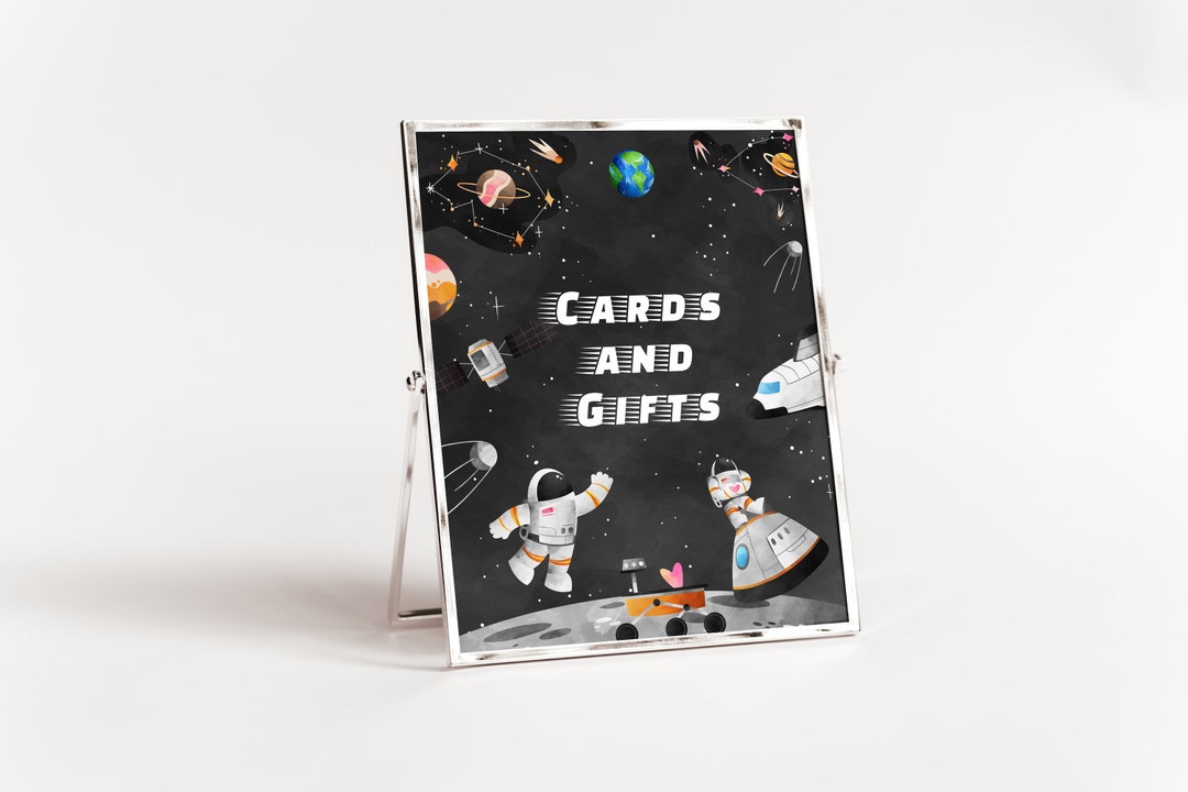 Editable Outer Space Party Sign Astronaut Birthday Party Galaxy Blast ...