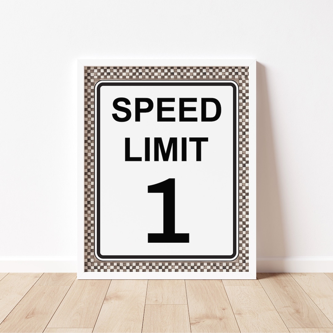 Editable Speed Limit Sign, Race Car Speed Limit Sign, Speed Limit 1 ...